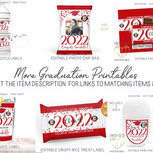 Printable 2025 Graduation Chocolate Bar Label Red, Black, & White Candy ...