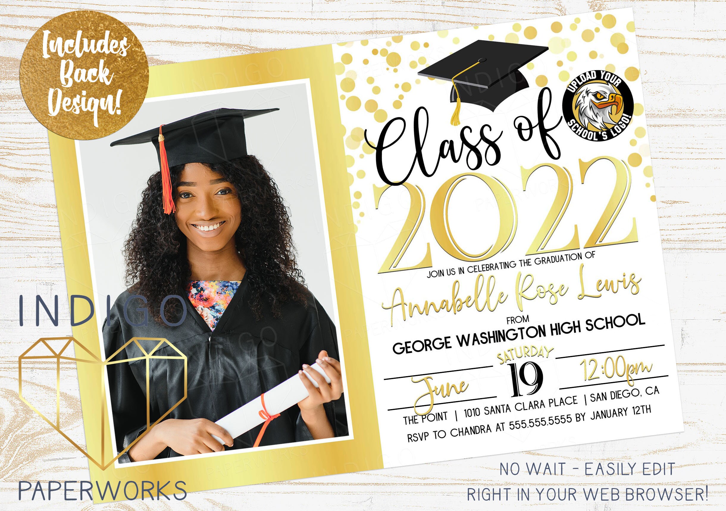 Printable 2023 Graduation Party Invitation With Photo White & - Etsy
