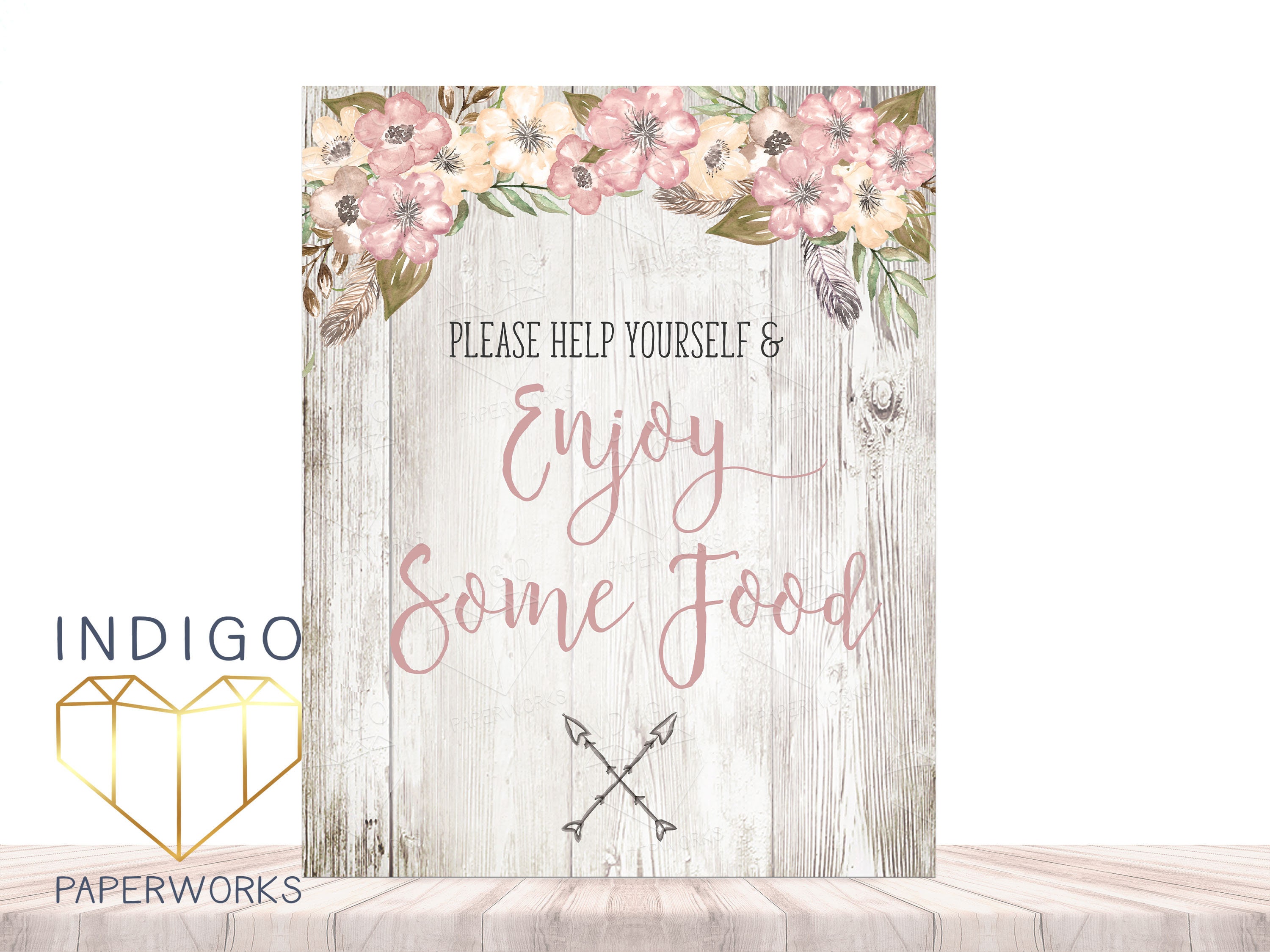 Rustic Girls Baby Shower Signs Set Printable Boho Oh Deer - Etsy