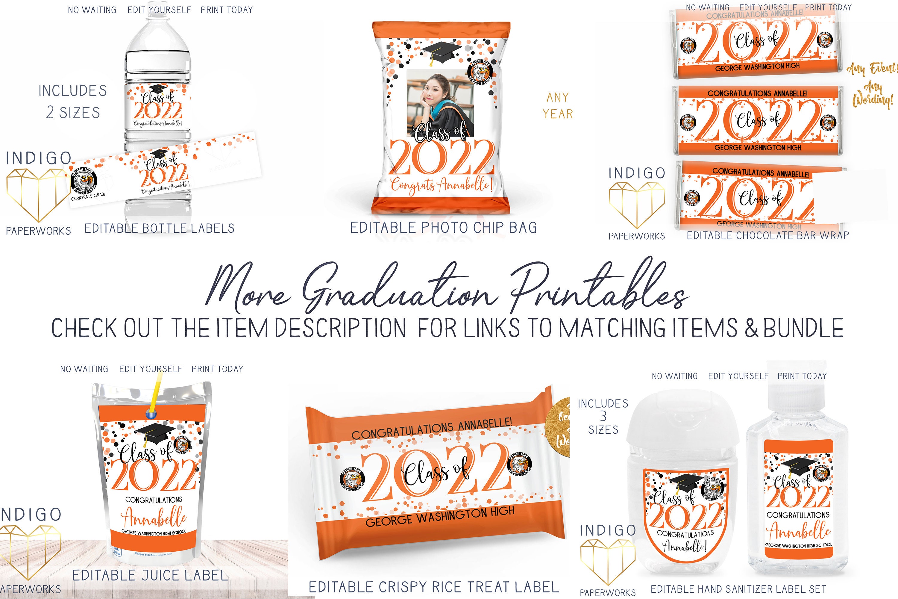 Printable 2023 Graduation Water Bottle Labels Custom - Etsy