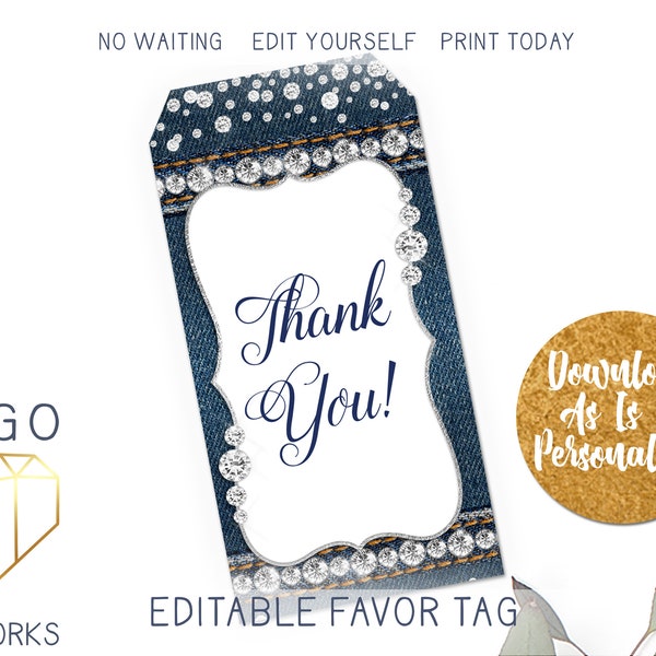 Denim and Diamonds Party Favors - Etsy