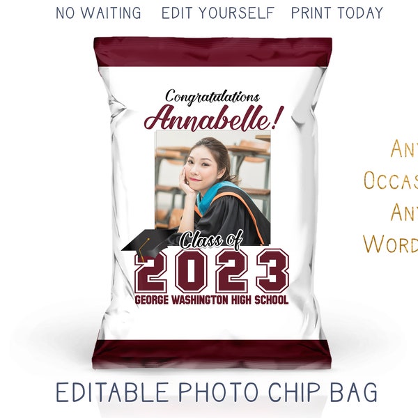 Graduation Chip Bags - Etsy