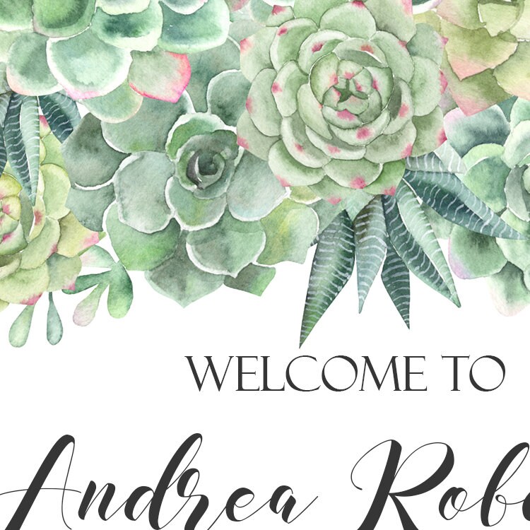 Printable Succulent Welcome Sign Cactus Gender Neutral Baby | Etsy