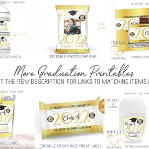 Printable 2023 Graduation Water Bottle Labels Custom Personalized White ...