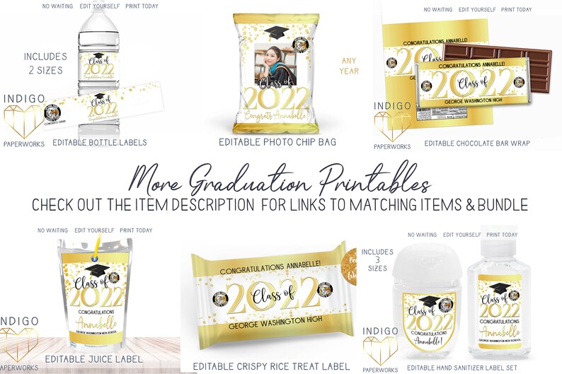 Printable 2023 Graduation Water Bottle Labels Custom - Etsy