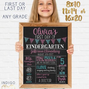 Printable First Day of School Chalkboard Sign, Reusable Last Day of ...
