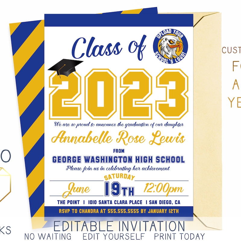 Blue Gold Graduation - Etsy