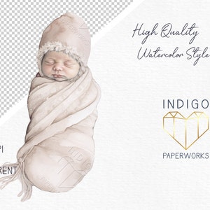 Watercolor Boho Baby Clipart- 42 PNG Vintage Nursery and Newborn Baby ...