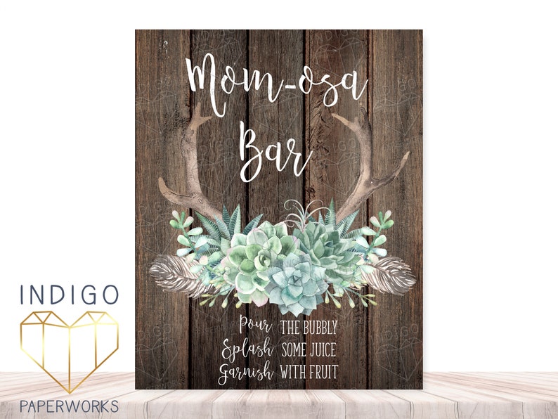 Rustic Succulent Baby Shower Signs Set Printable Boho Oh Deer - Etsy