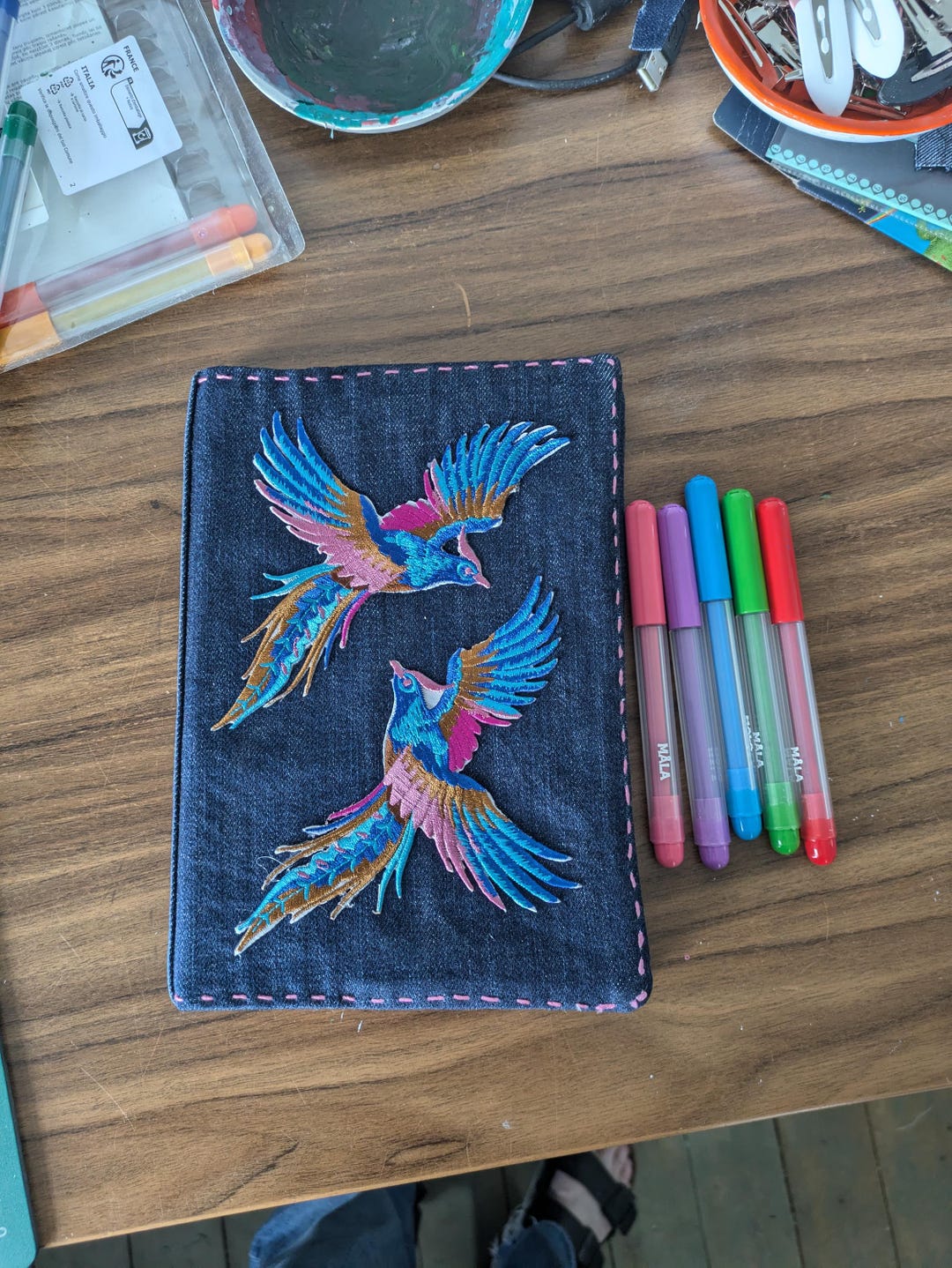 An A5 Upcycled Denim Fabric Journal Cover for Art Journals Written ...