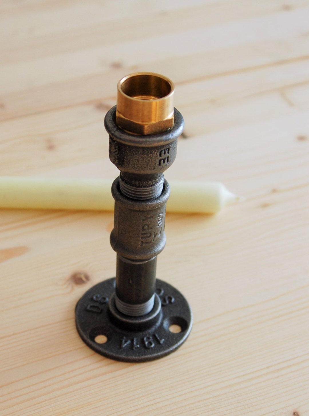Medium Candle Holder in Industrial Style Plumbing Fittings - Etsy