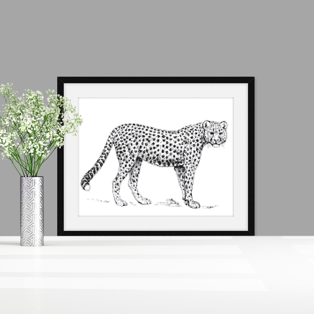 Cheetah Cross Stitch Pattern, Beginner DIY Project (digital Download ...
