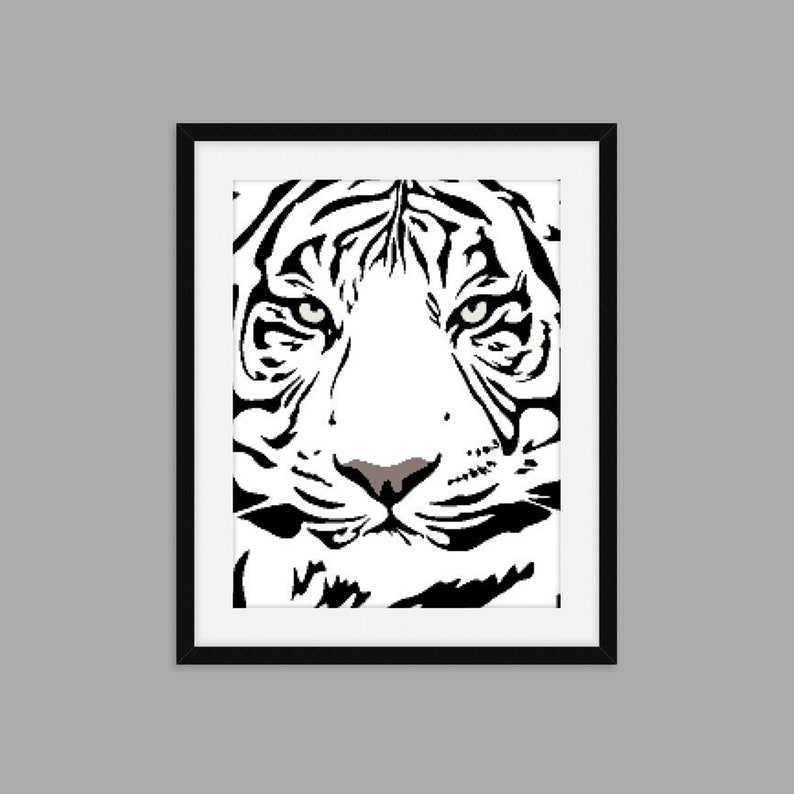 Tiger Face Cross Stitch Pattern Animals Pattern Modern Cross | Etsy