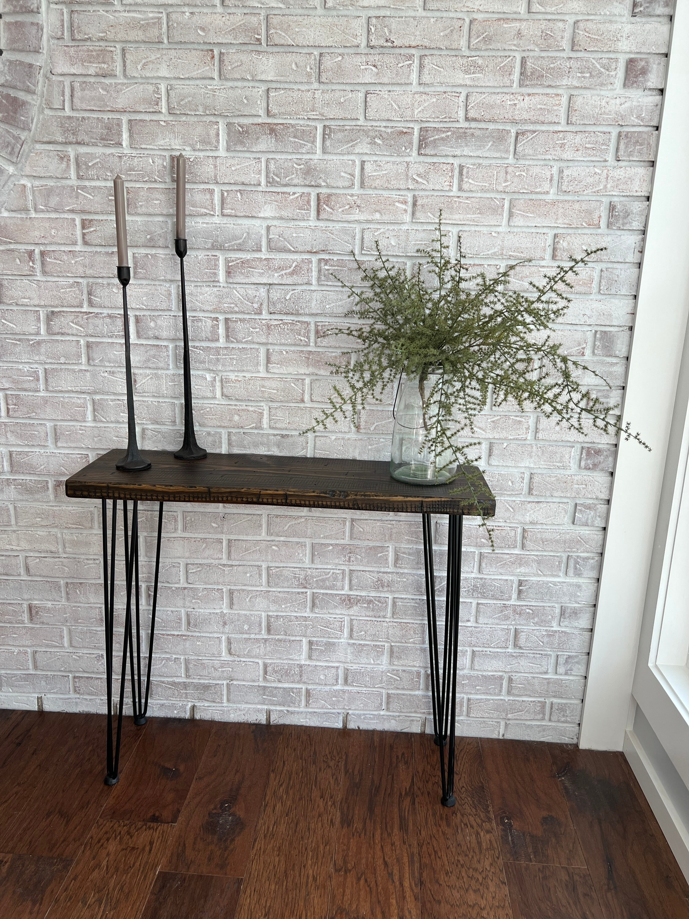 Distressed Entryway Farmhouse Console Table Hairpin Legs - Etsy