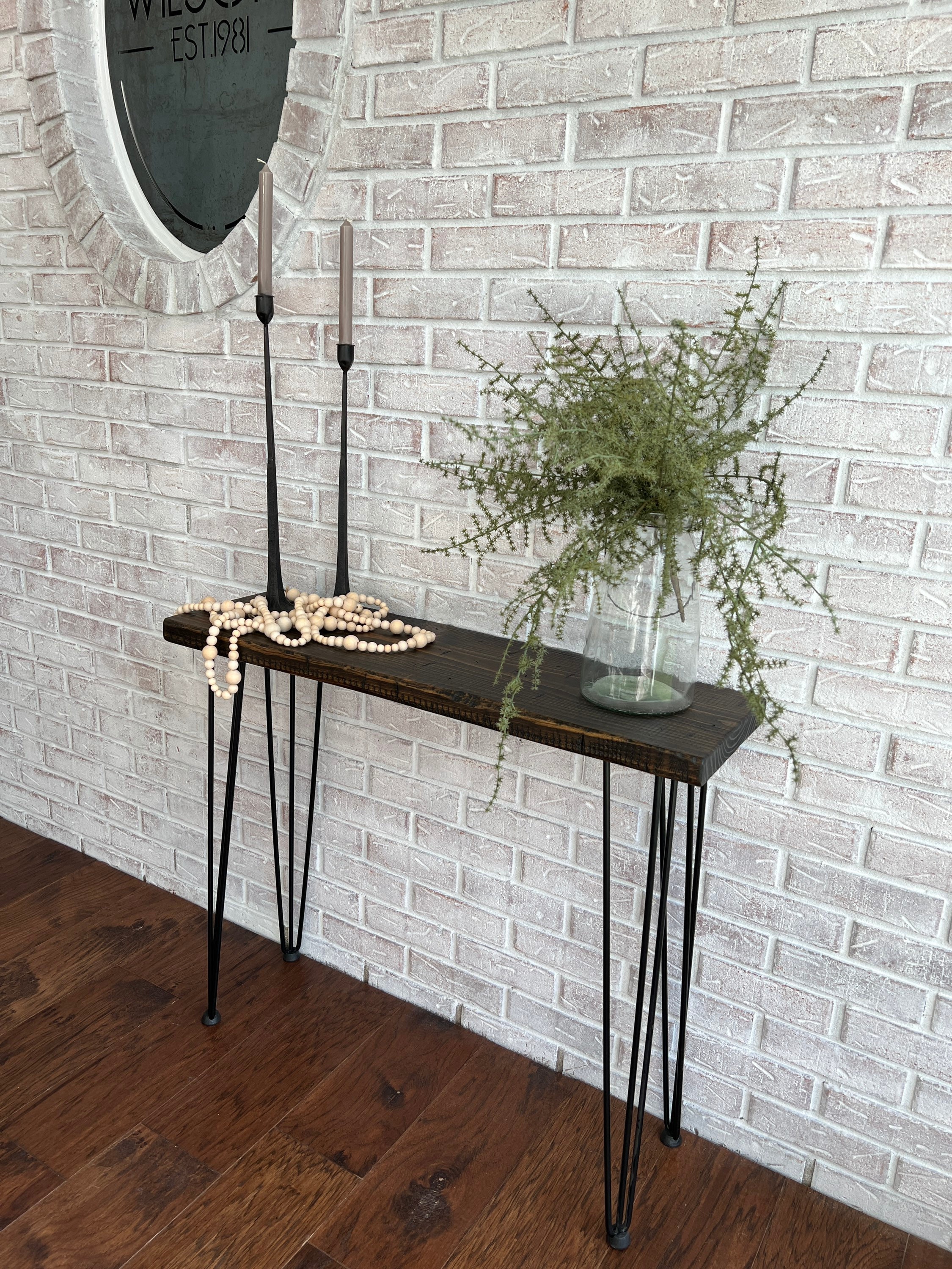 Distressed Entryway Farmhouse Console Table Hairpin Legs - Etsy