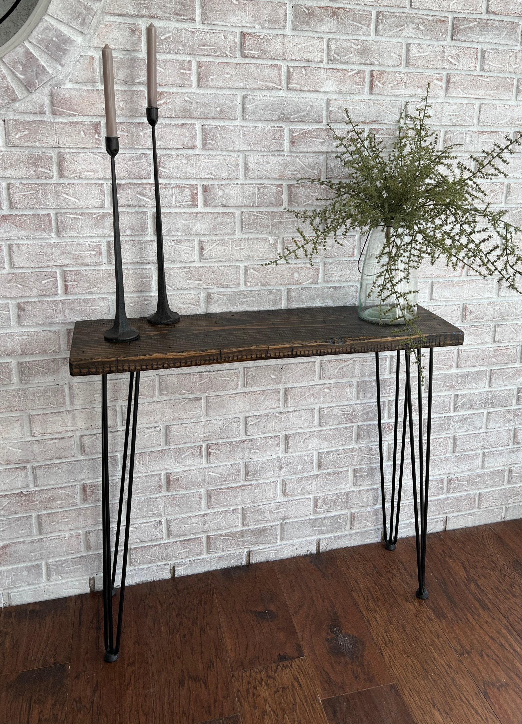Distressed Entryway Farmhouse Console Table Hairpin Legs - Etsy