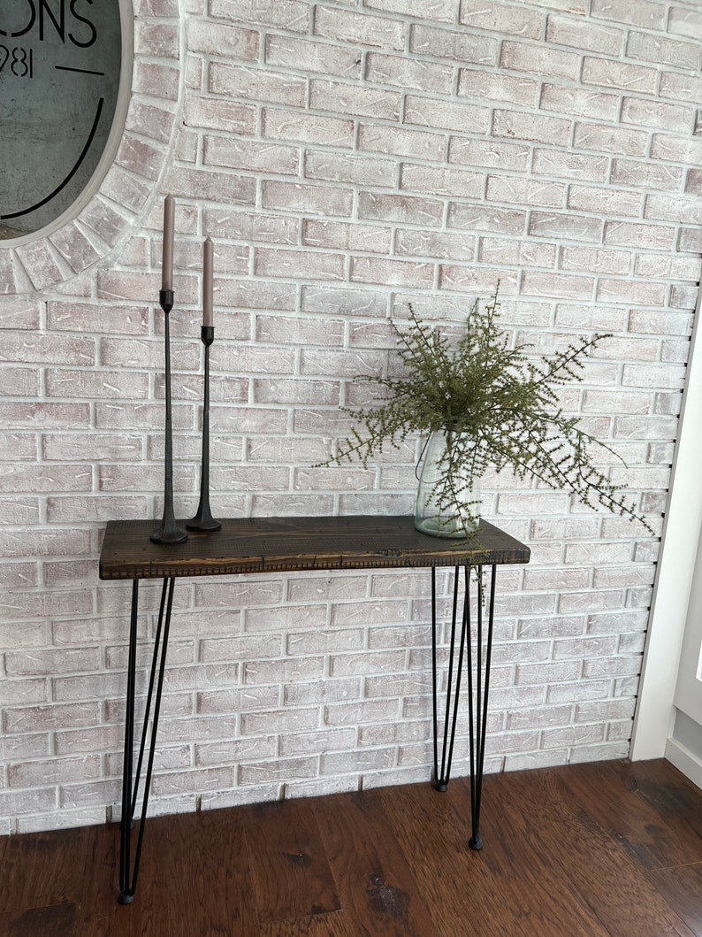 Distressed Entryway Farmhouse Console Table Hairpin Legs - Etsy