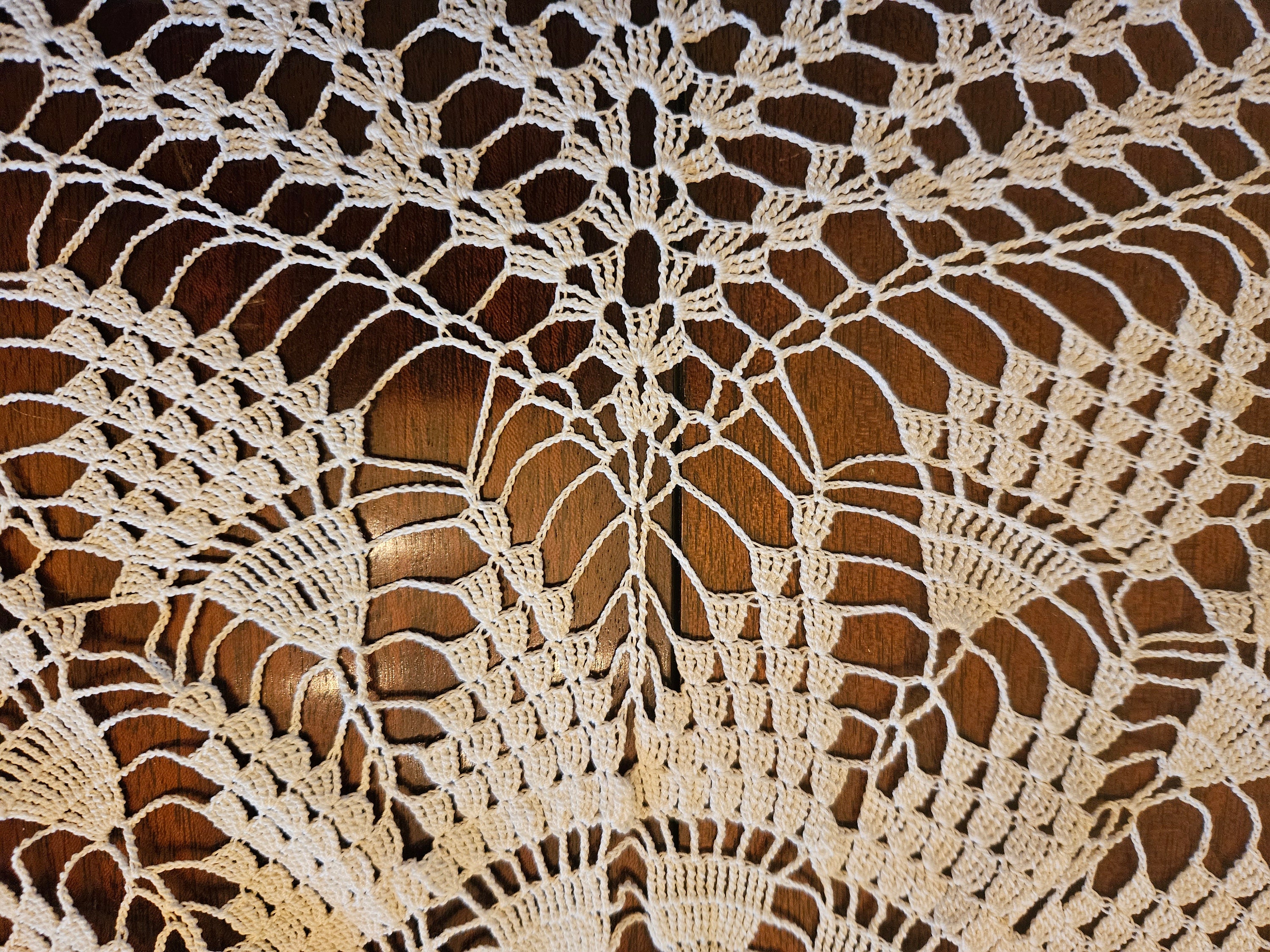 Vintage Crochet Table Centerpiece - 28.5" Sq. Geometric Lace - SHIPS ...
