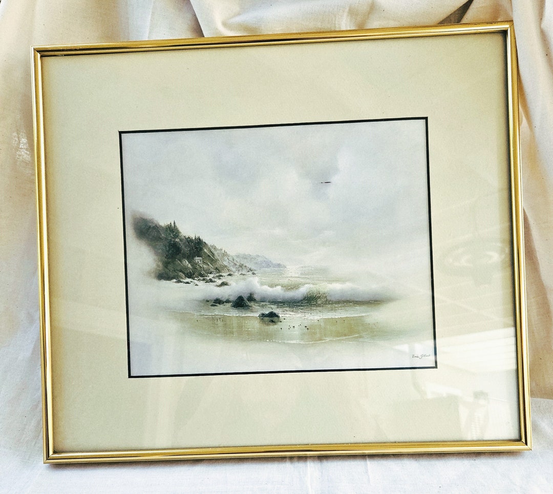 Seascape by California Artist Doris Gilbert - 15 X 13 In. - Mood and ...