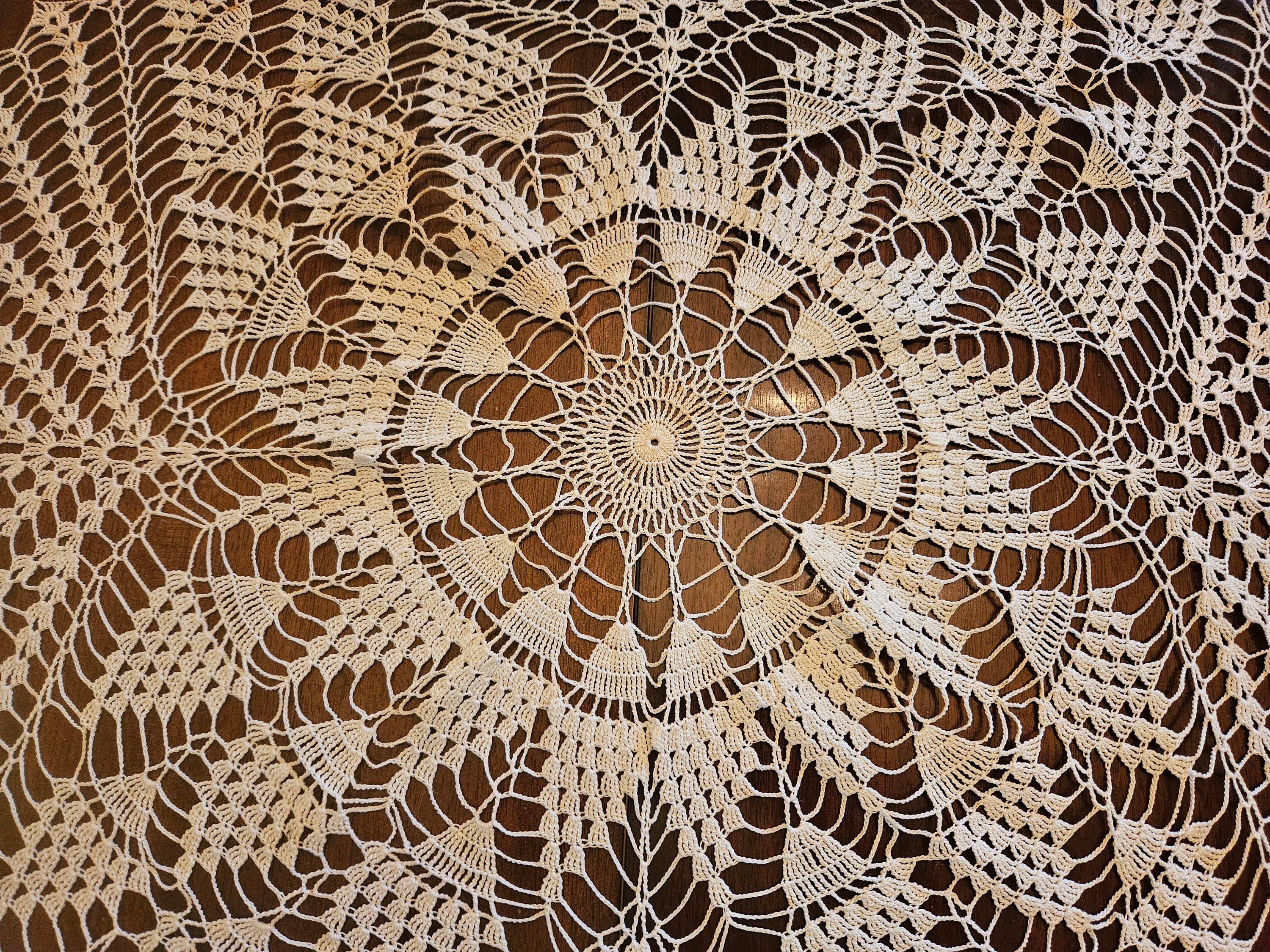 Vintage Crochet Table Centerpiece - 28.5" Sq. Geometric Lace - SHIPS ...
