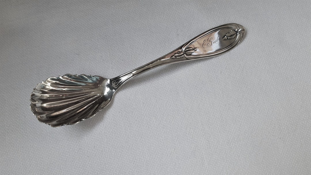 Vintage Silver Sugar Shell - Beautiful Design - May Be Sterling? - 5-3/ ...