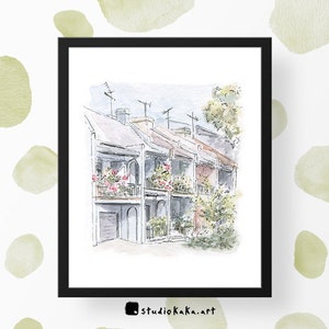 Terrace House Art Print / Sydney Architecture Print / Cute House ...