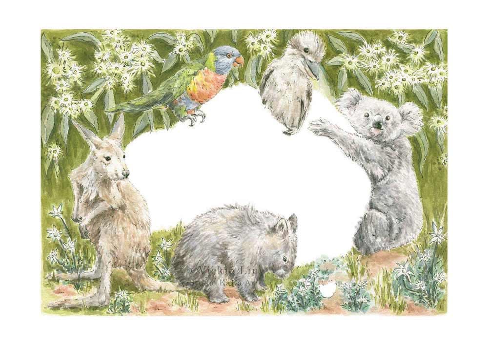 Australian Animals Art Print // Nursery Art Print, Australian Souvenir ...