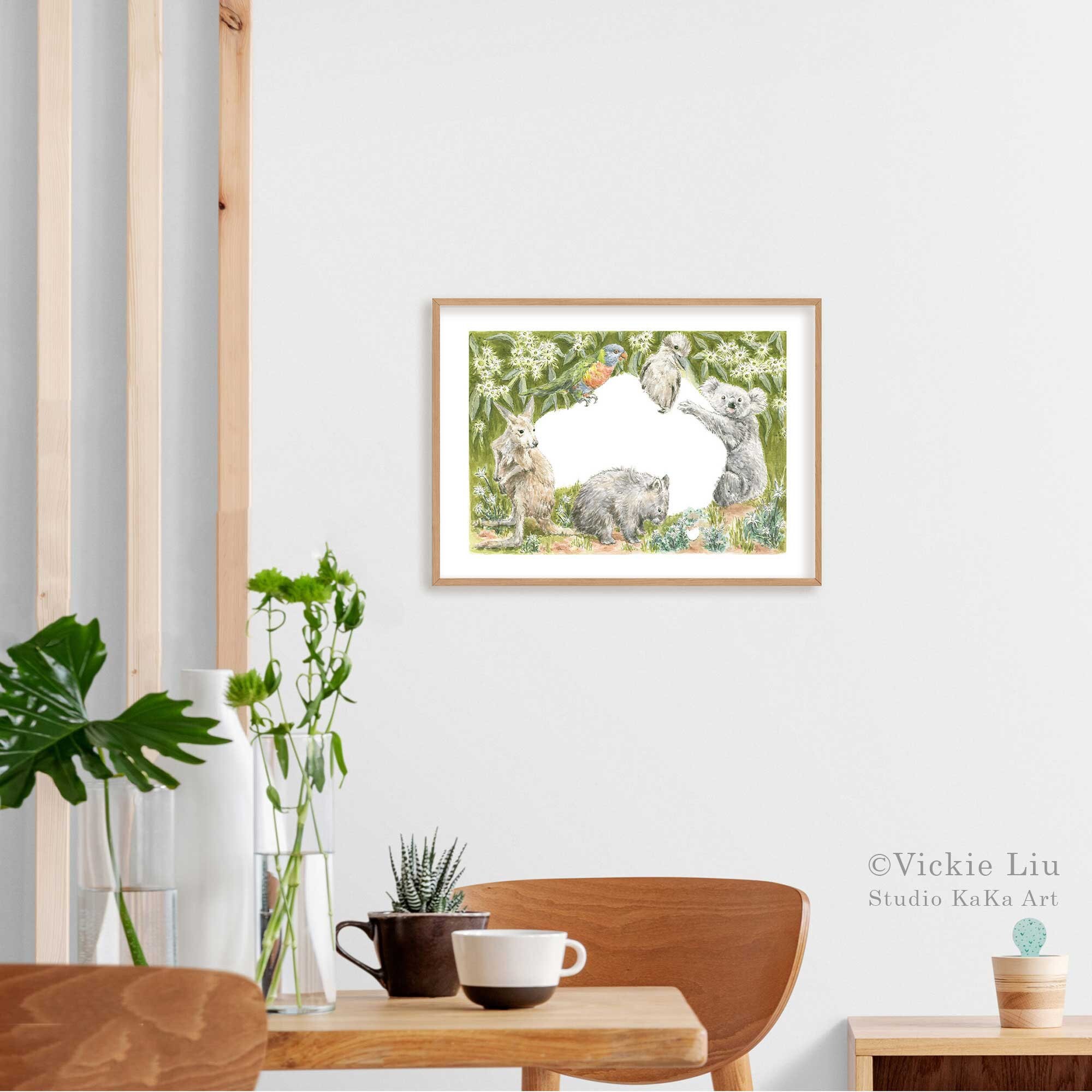 Australian Animals Art Print // Nursery Art Print, Australian Souvenir ...