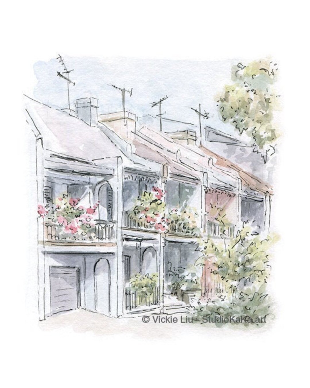 Terrace House Art Print / Sydney Architecture Print / Cute House ...