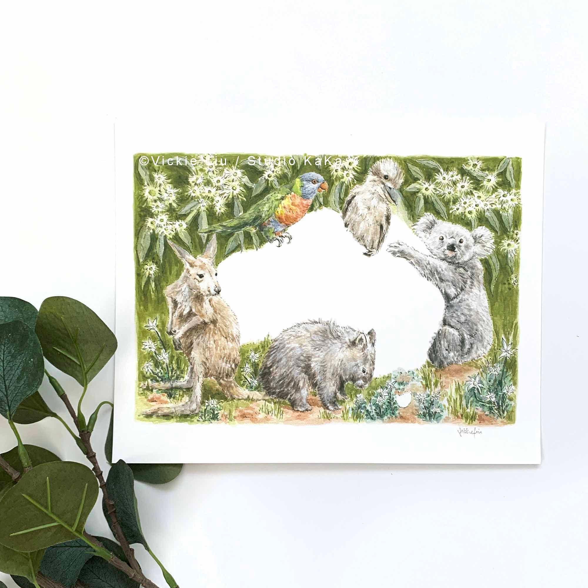 Australian Animals Art Print // Nursery Art Print, Australian Souvenir ...