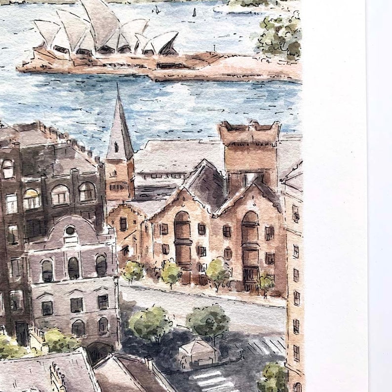 Sydney Opera House Art Print / the Rocks Sydney Artwork / Watercolour ...