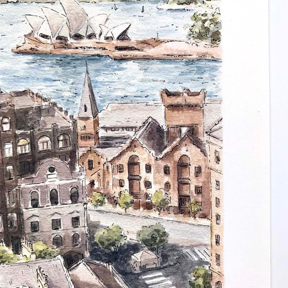 Sydney Opera House Art Print / the Rocks Sydney Artwork / Watercolour ...