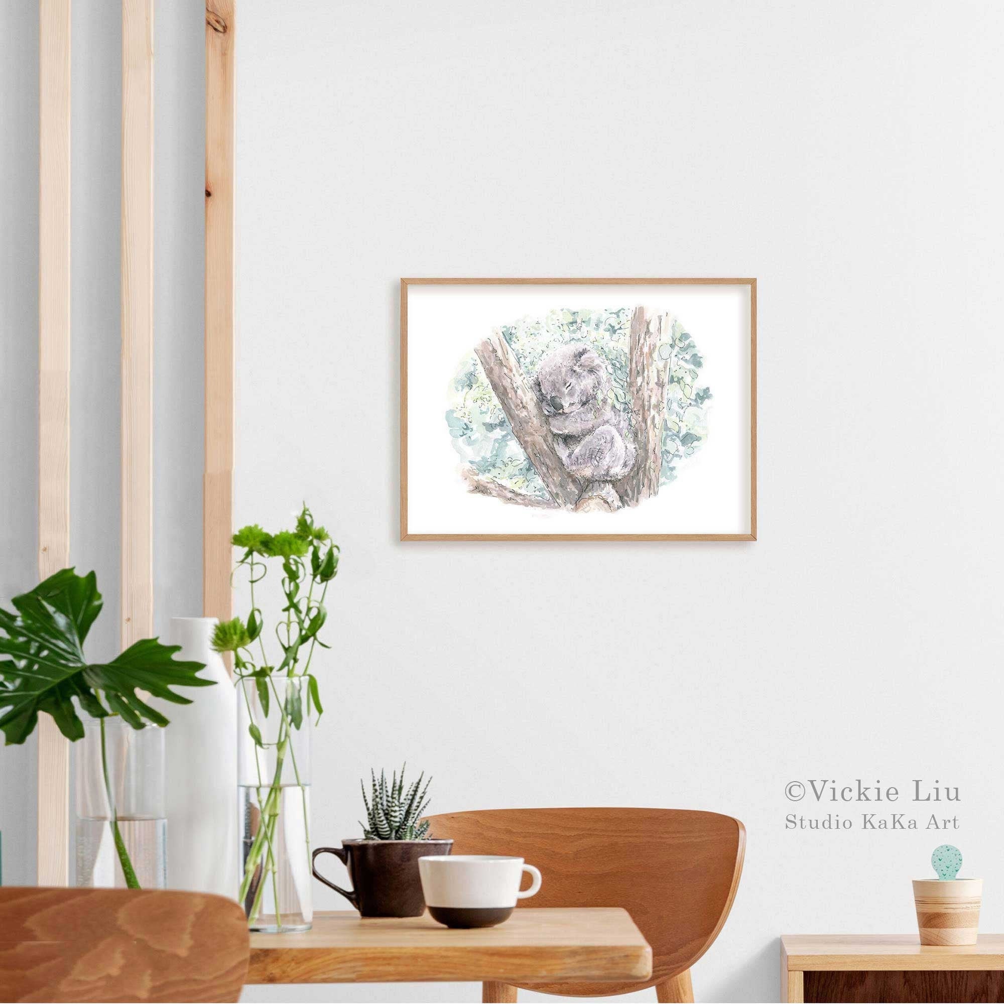 Koala Art Print // Australian Wildlife Print, Koala Bear Print, Nursery ...