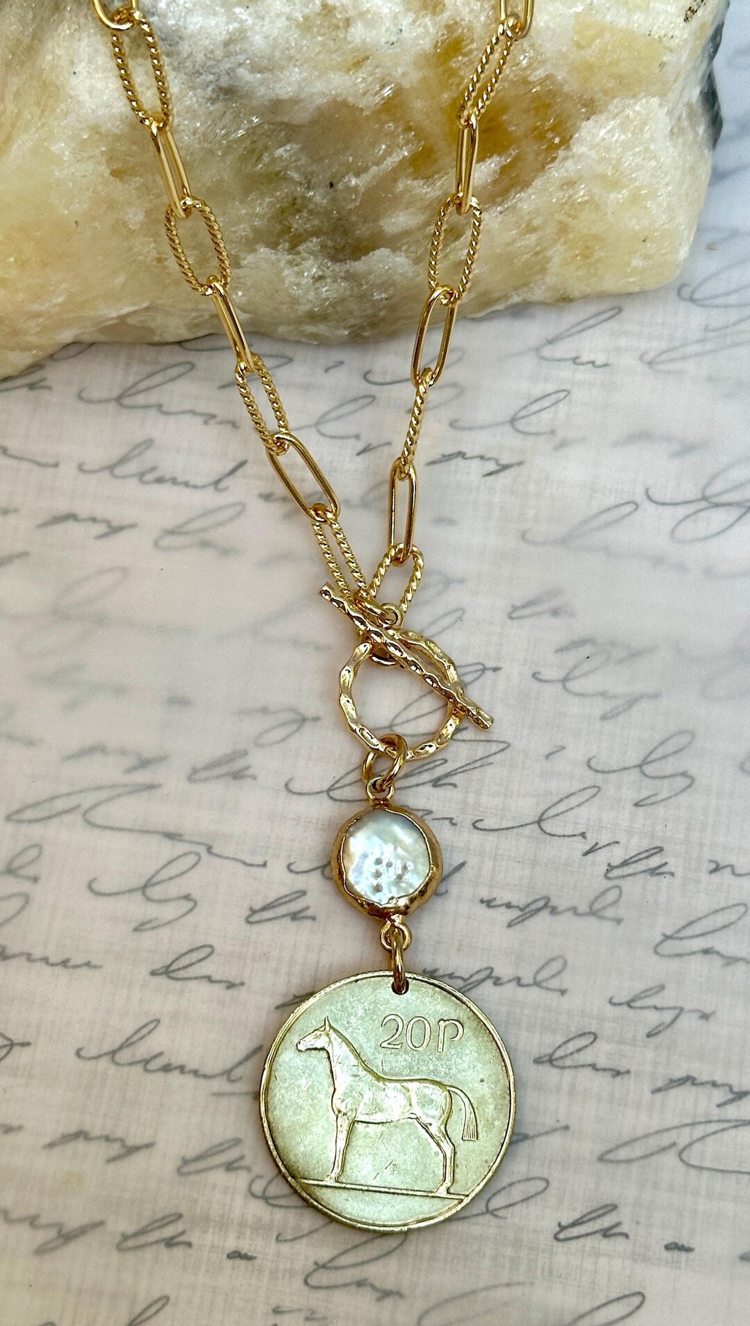 1995 Ireland 20 Pence Coin Necklace Pendant. Horse. Gaelic or Irish ...