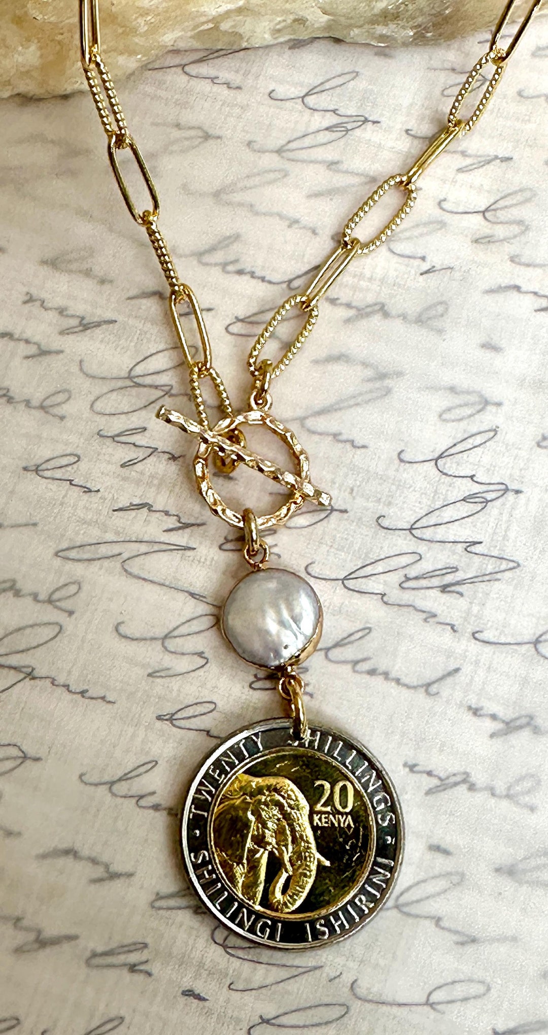 2018 Kenya East Africa 20 Shillings Coin Necklace Pendant. Elephant ...