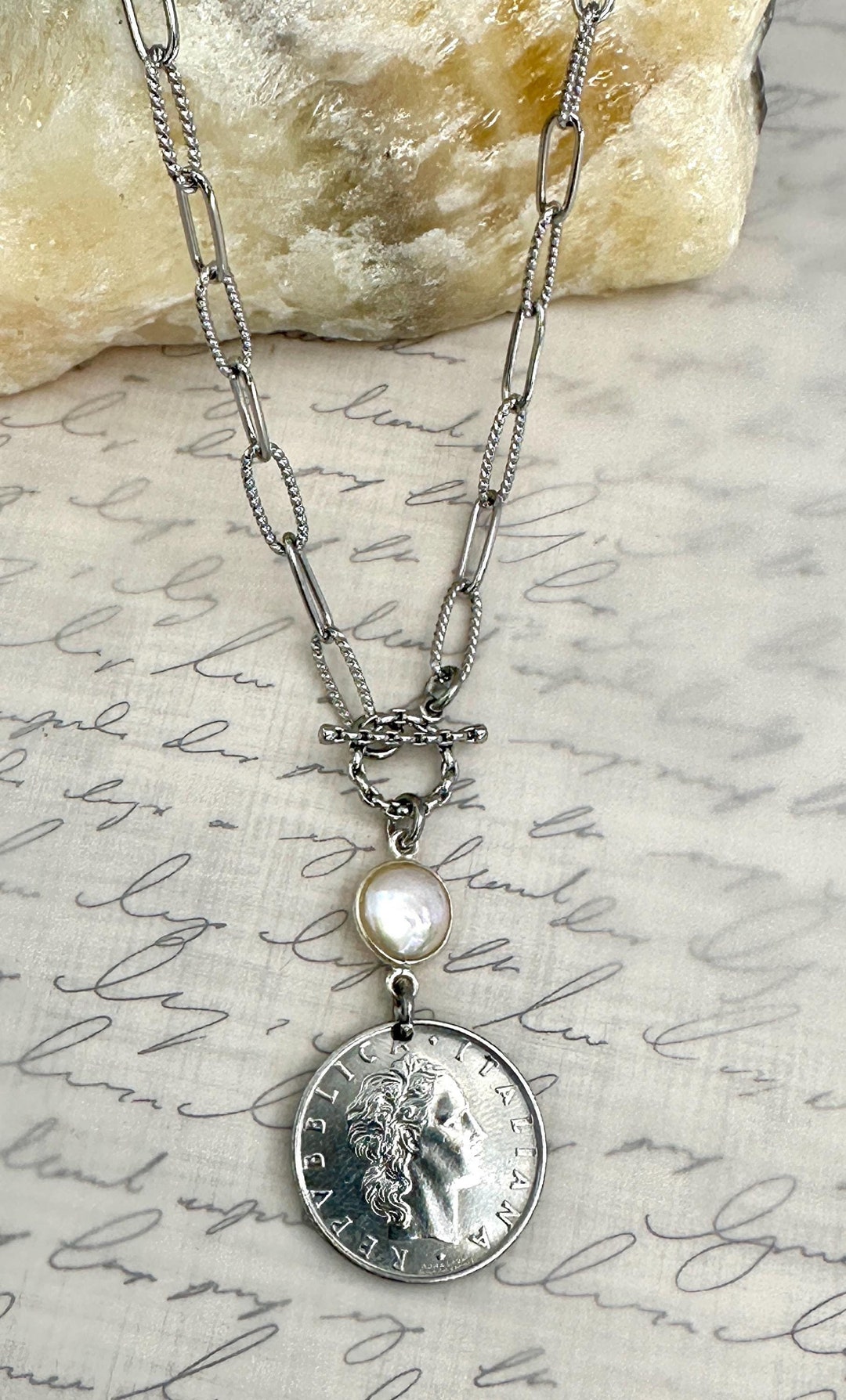 1975 Italy 50 Lire Coin Necklace Pendant. Choose From 3 Settings - Etsy