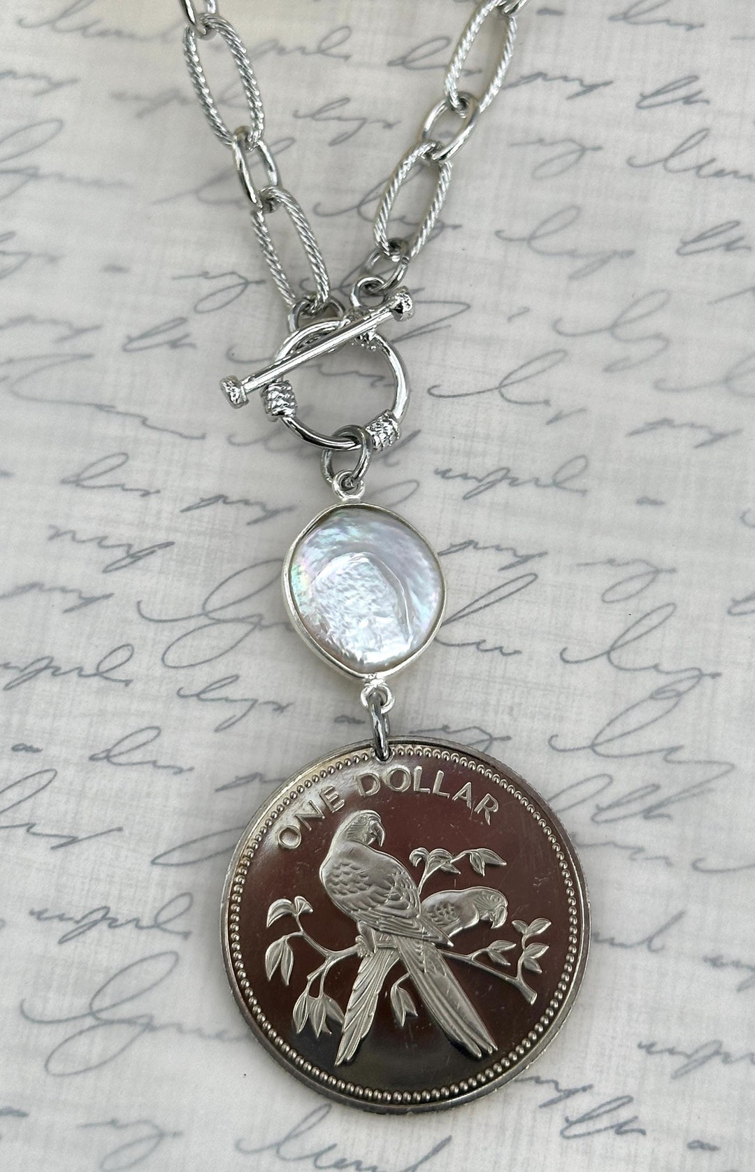 Rare 1976 Belize 1 Dollar Coin Necklace Pendant. Scarlet Macaw. Choose ...