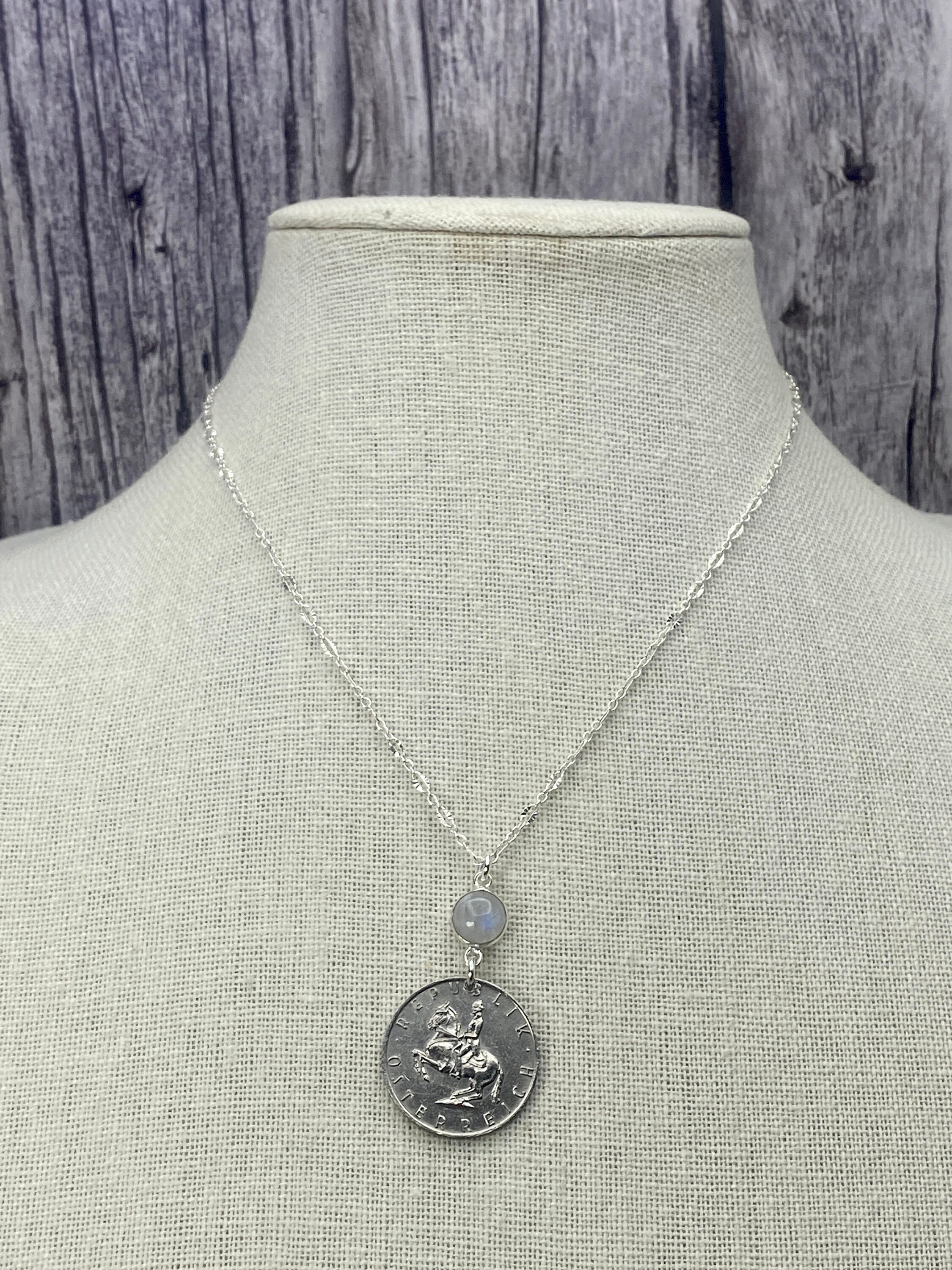 1970 Austria 5 Schillings Coin Necklace Pendant. Lippizaner - Etsy