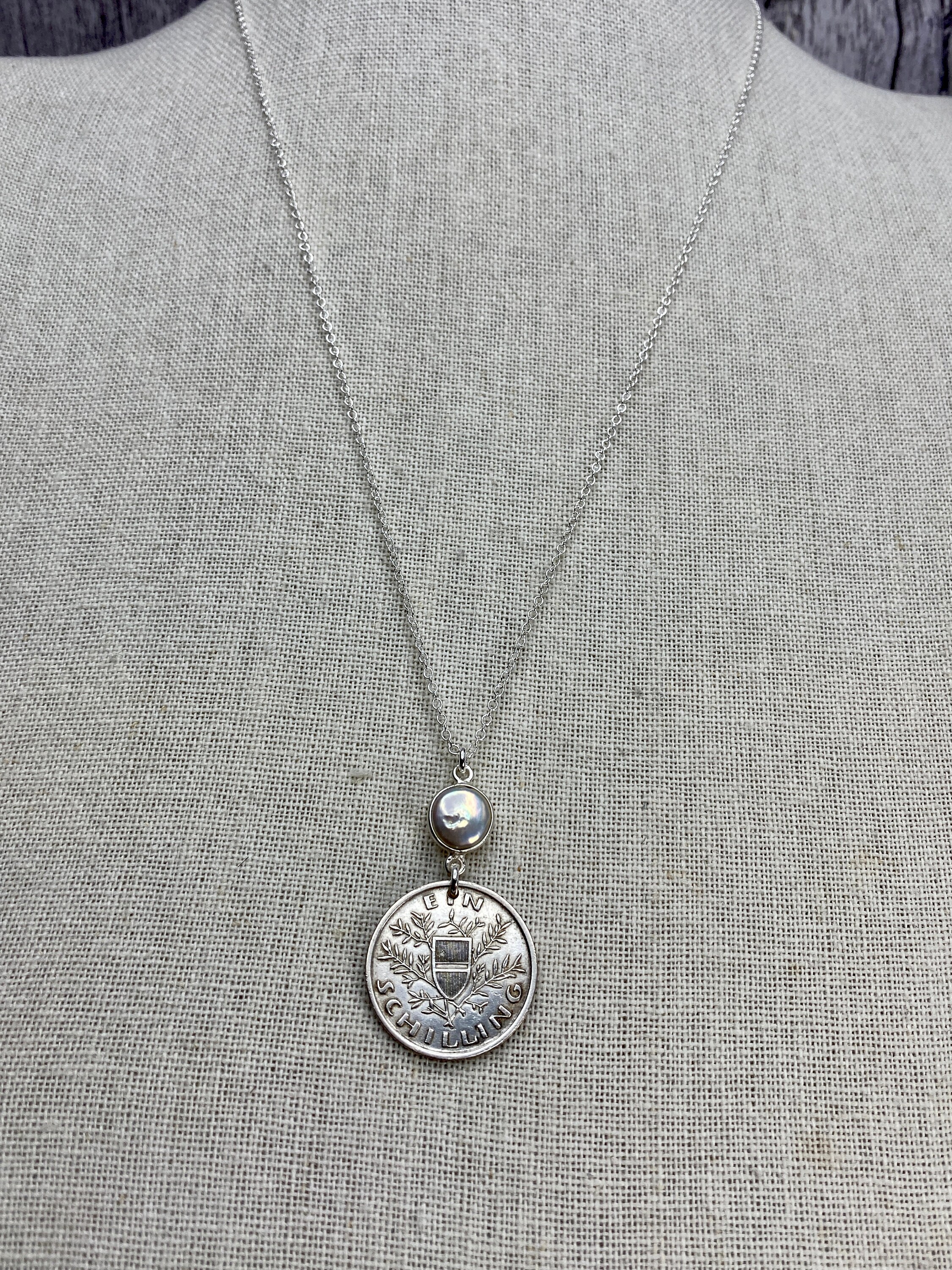 Vintage 1925 Austria 1 Schillings Coin Necklace Pendant. .925 - Etsy
