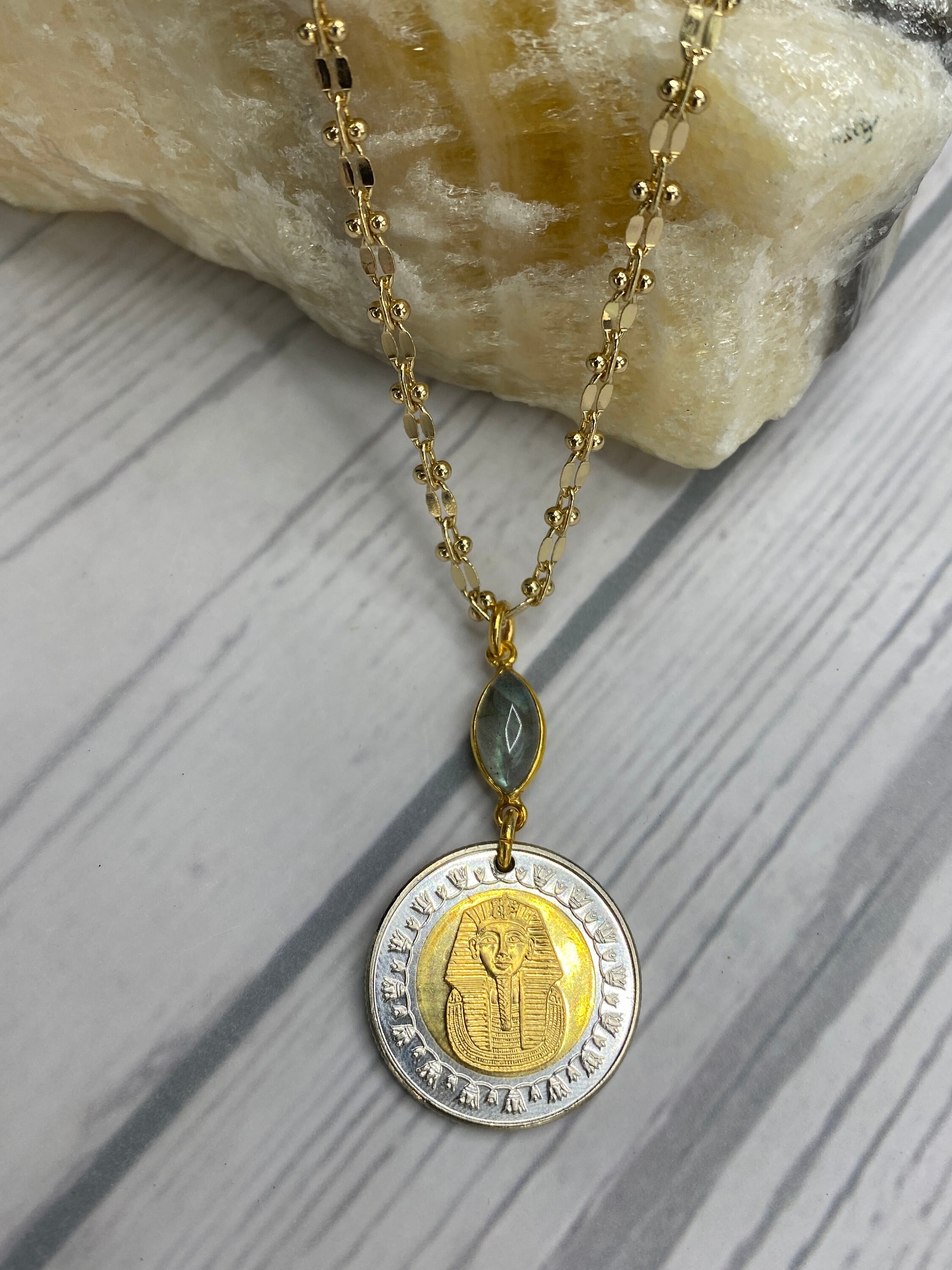 Egypt 1 Pound Coin Necklace. King Tut. Tutankhamun. Egyptian | Etsy