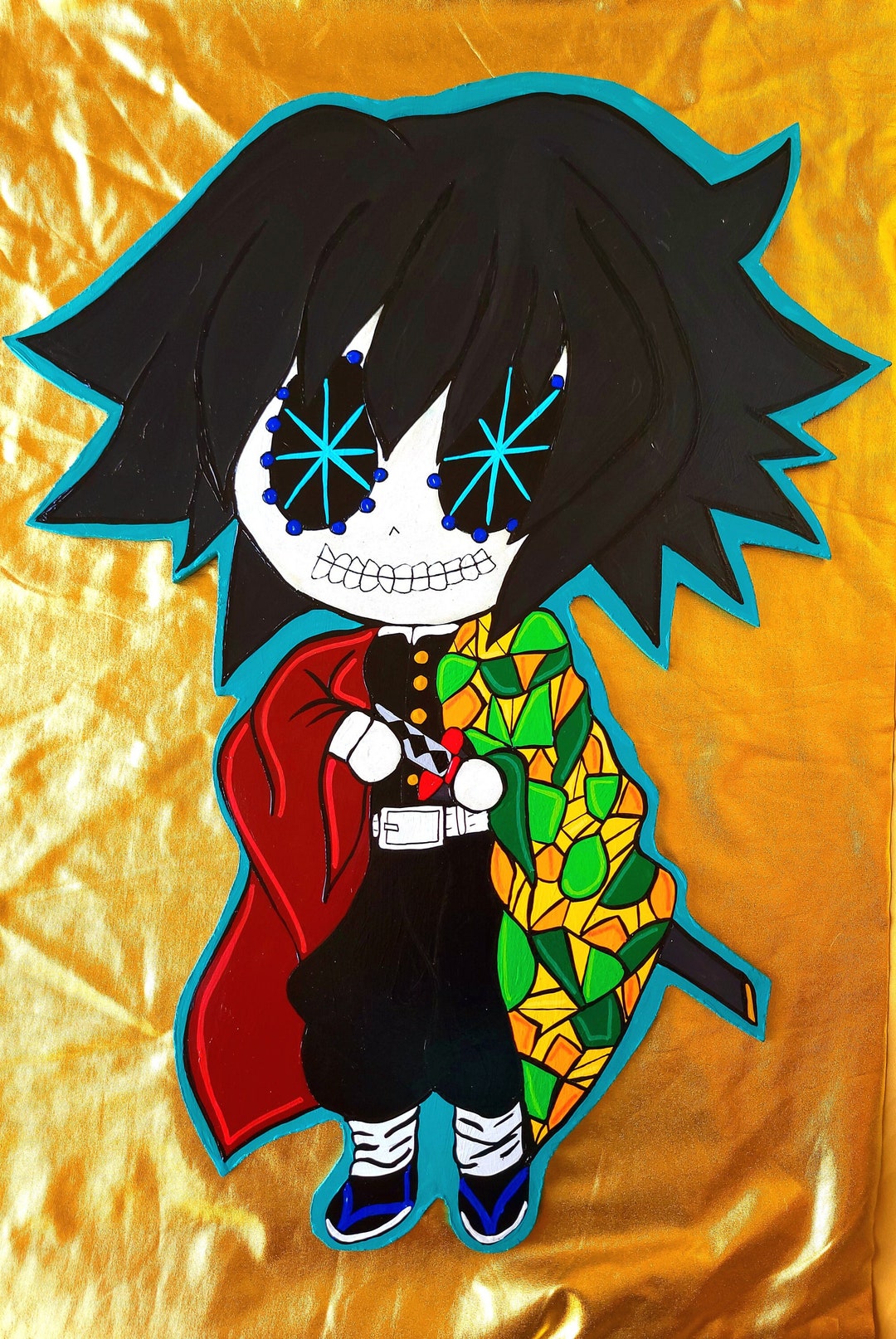 Water Swordsman Silhouette Painting Calavera Mexican Art Day - Etsy