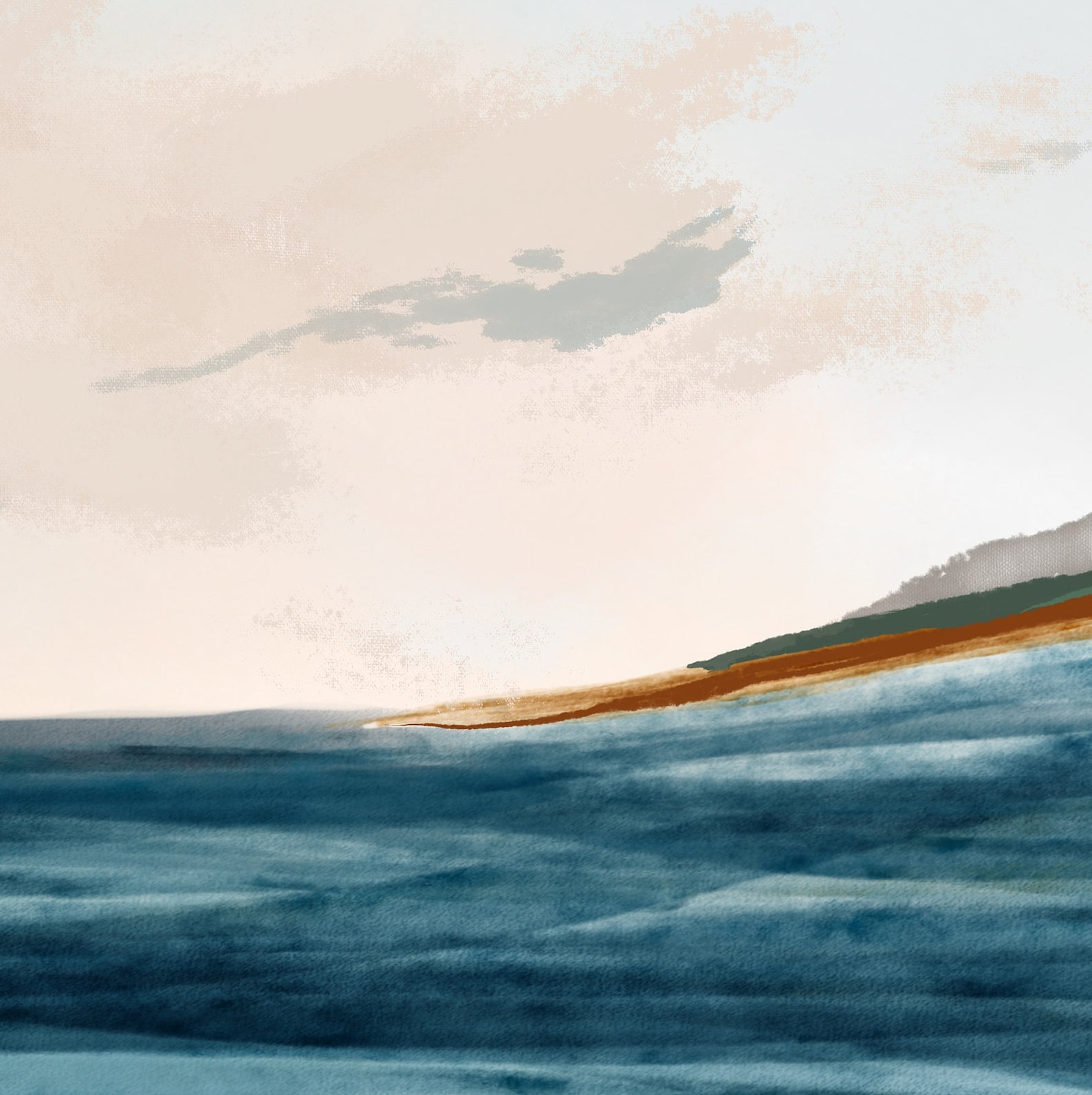 The Ocean Abstract Landscape Ocean Art Print Christmas - Etsy