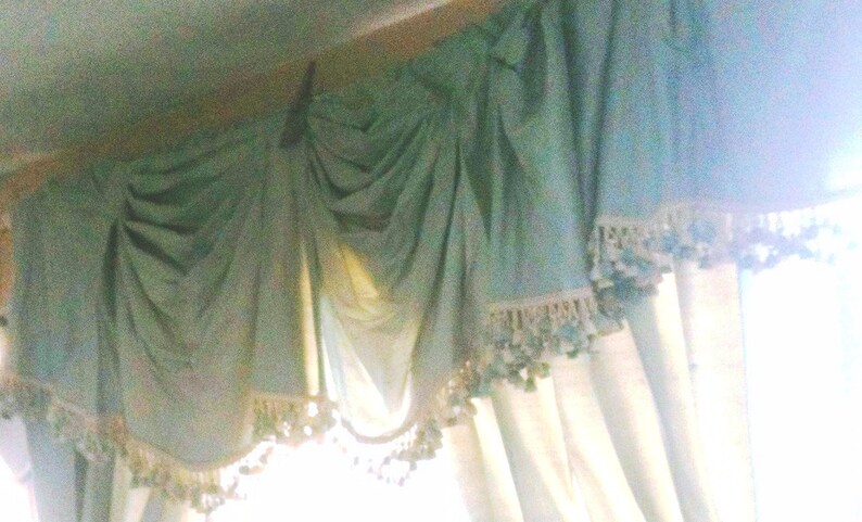 2 Each Medium Blue Silk Shantung Lined Swag Window Treatment - Etsy