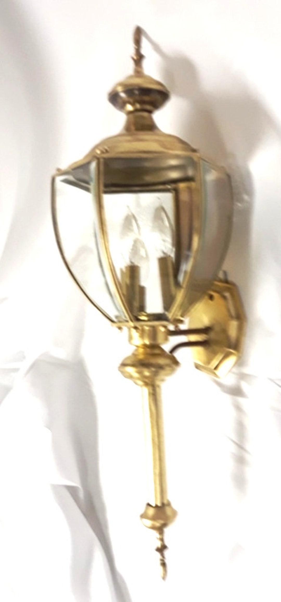 Vintage Solid Brass Outdoor Carriage Light - Etsy