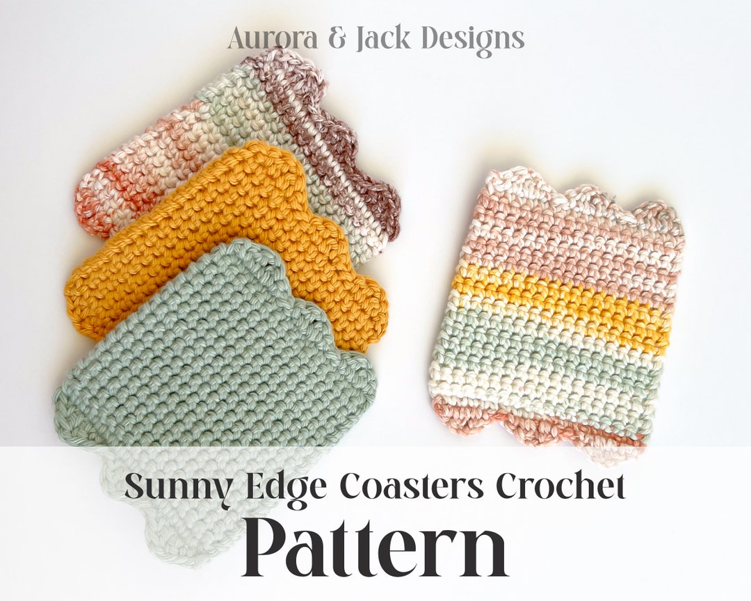 PATTERN / PDF Sunny Edge Coasters Crochet Pattern / Custom Coasters ...