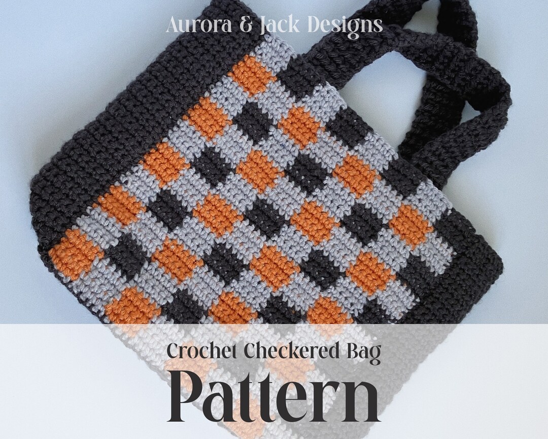 Pattern Pdf Crochet Checkered Tote Bag Pattern Handmade Bag Purse