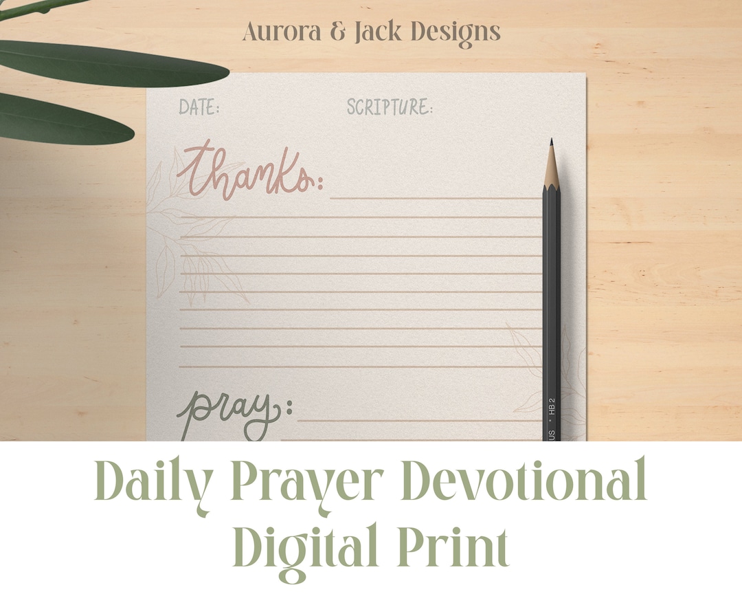 Daily Prayer Devotional Printable Template (digital Download) - Etsy