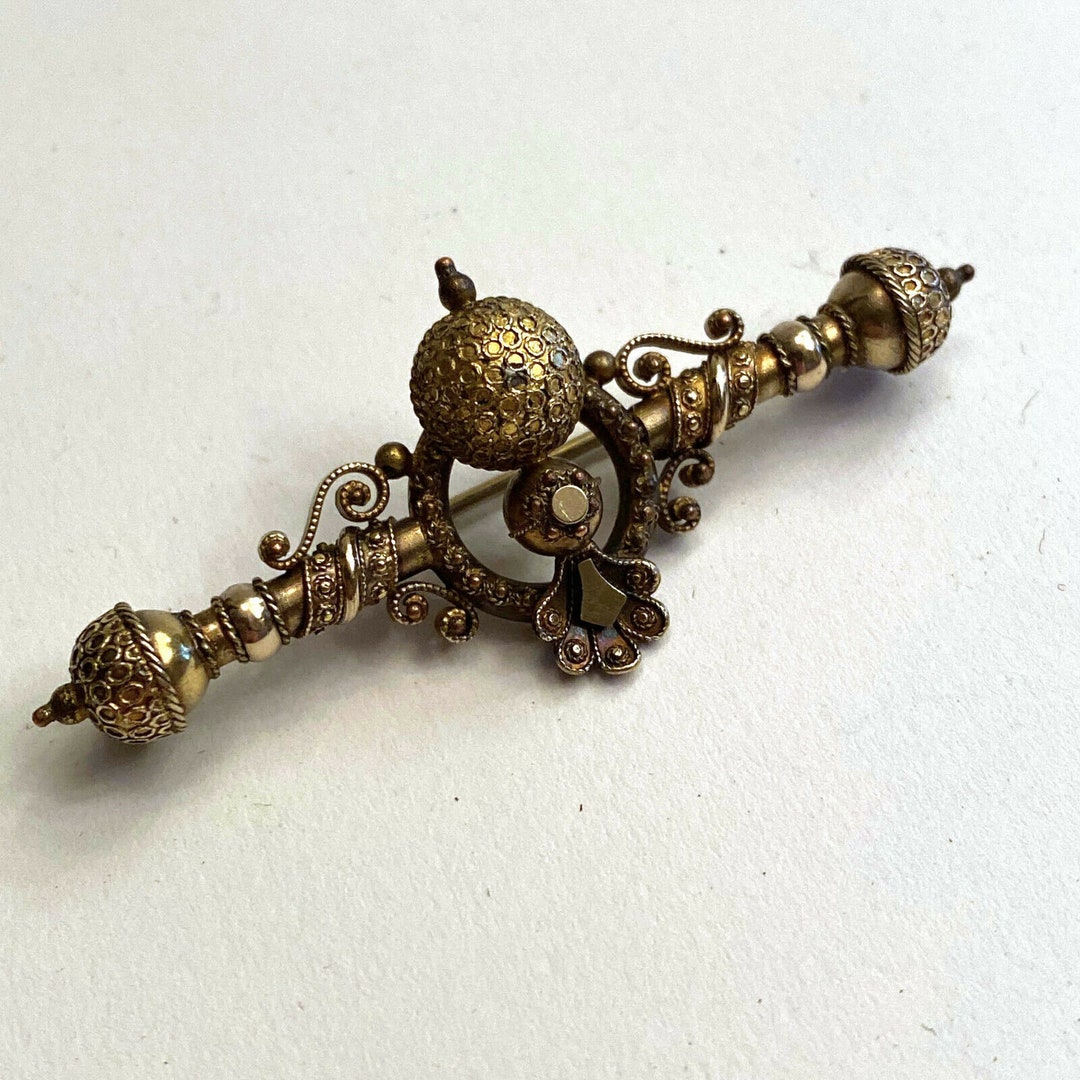 Victorian Detailed Gold Filled Ornate Long Filigree Open Bar Pin - Etsy