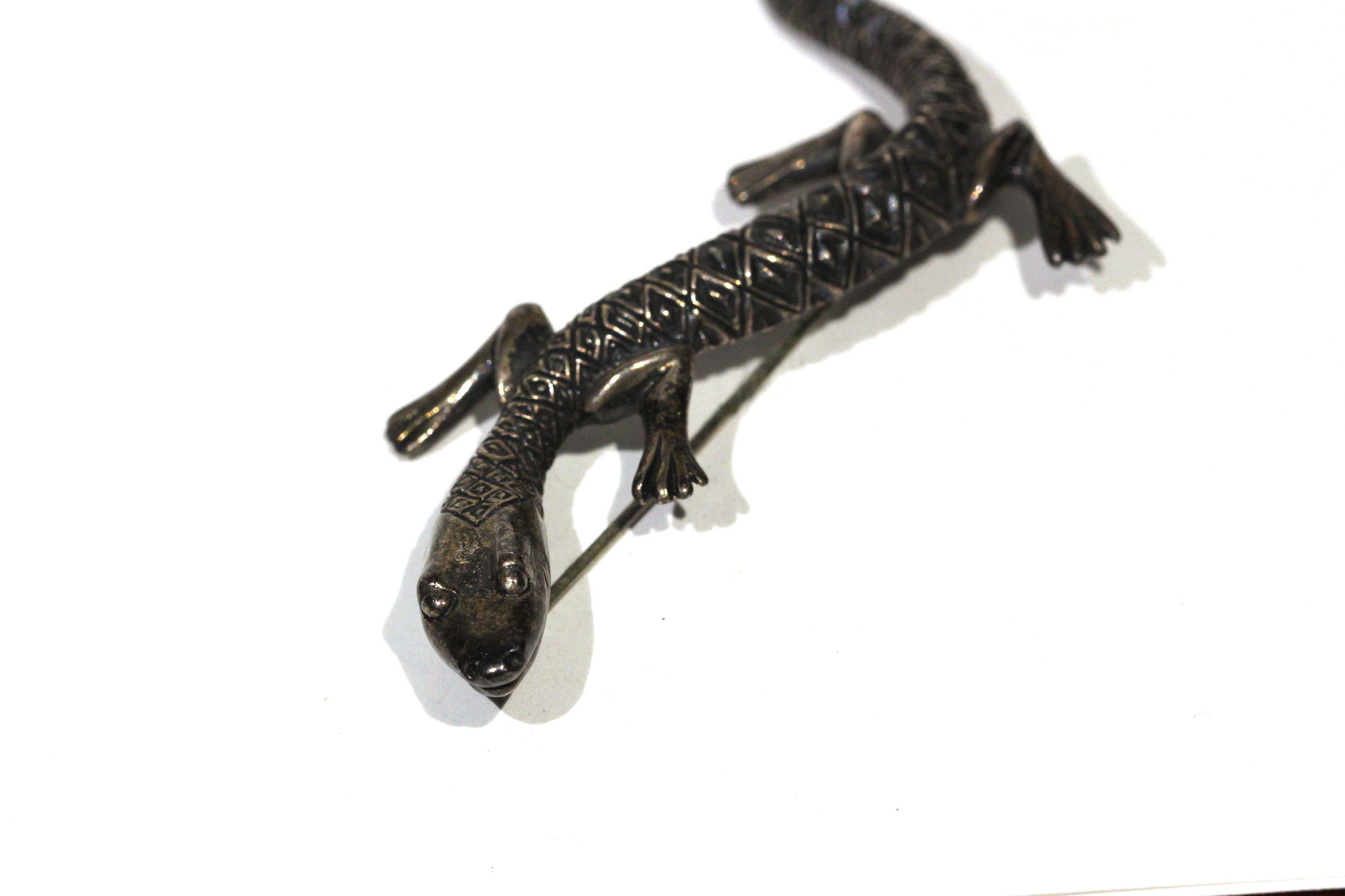 Vintage Sterling Large Salamander Dragon Style Geometric Body - Etsy