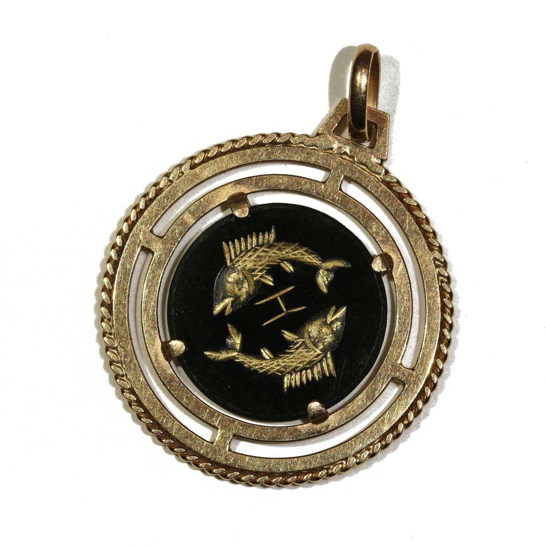 Art Nouveau 18k Yellow Gold Dark Green Translucent Marlin Koi Fish ...